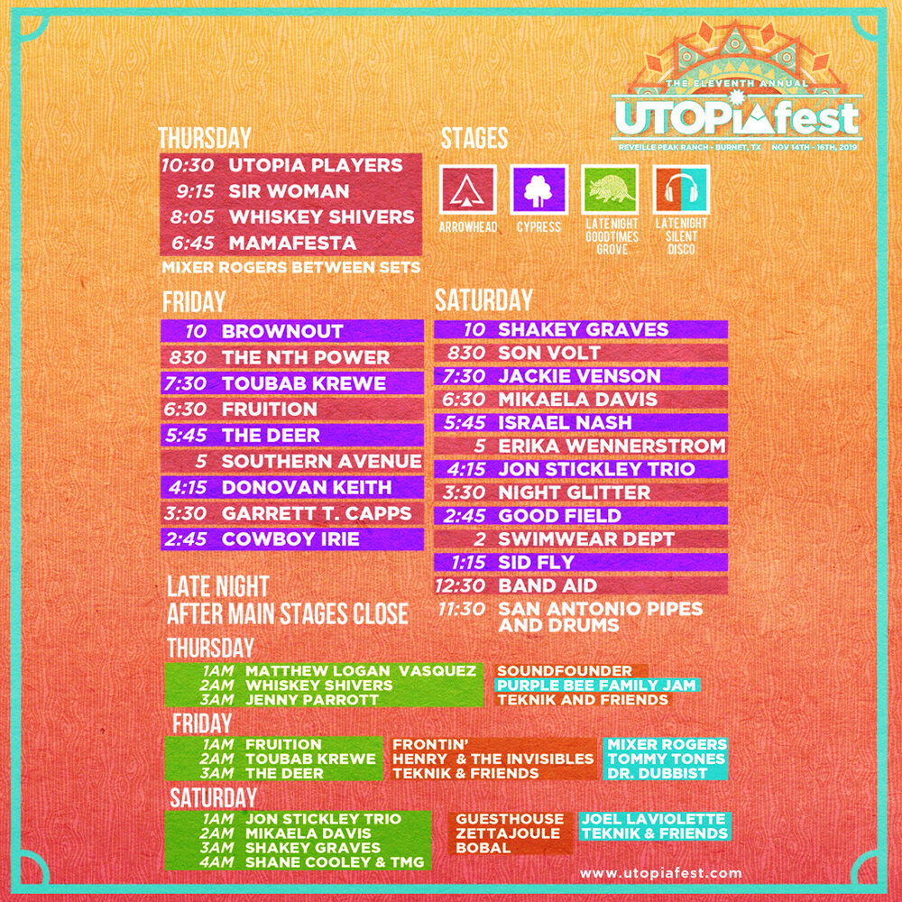 Utopia Fest 2019 – Live Music Info for Austin and San Francisco